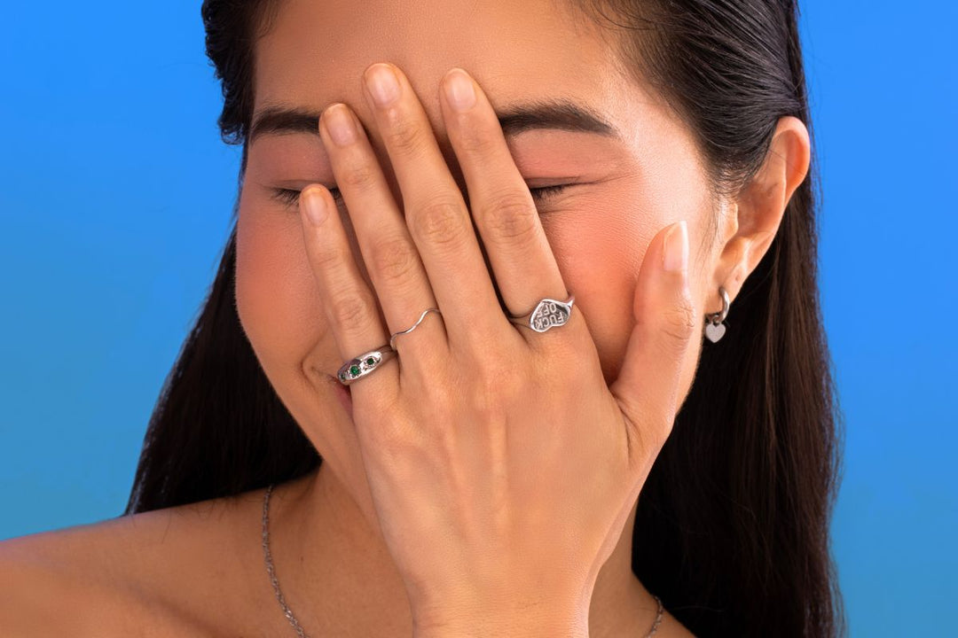 Gold F Off Ring | Break Out Jewellery